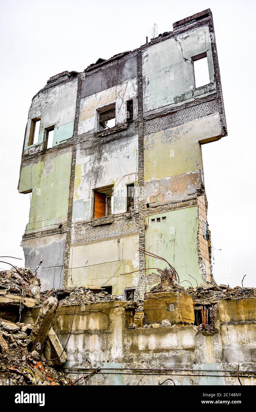 Pieces of Metal and Stone are Crumbling from Demolished Building Stock ...