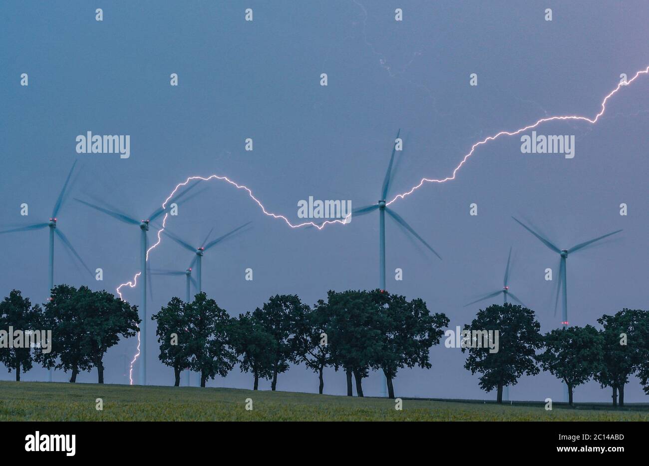 Lightning storm wind turbine hi-res stock photography and images - Alamy