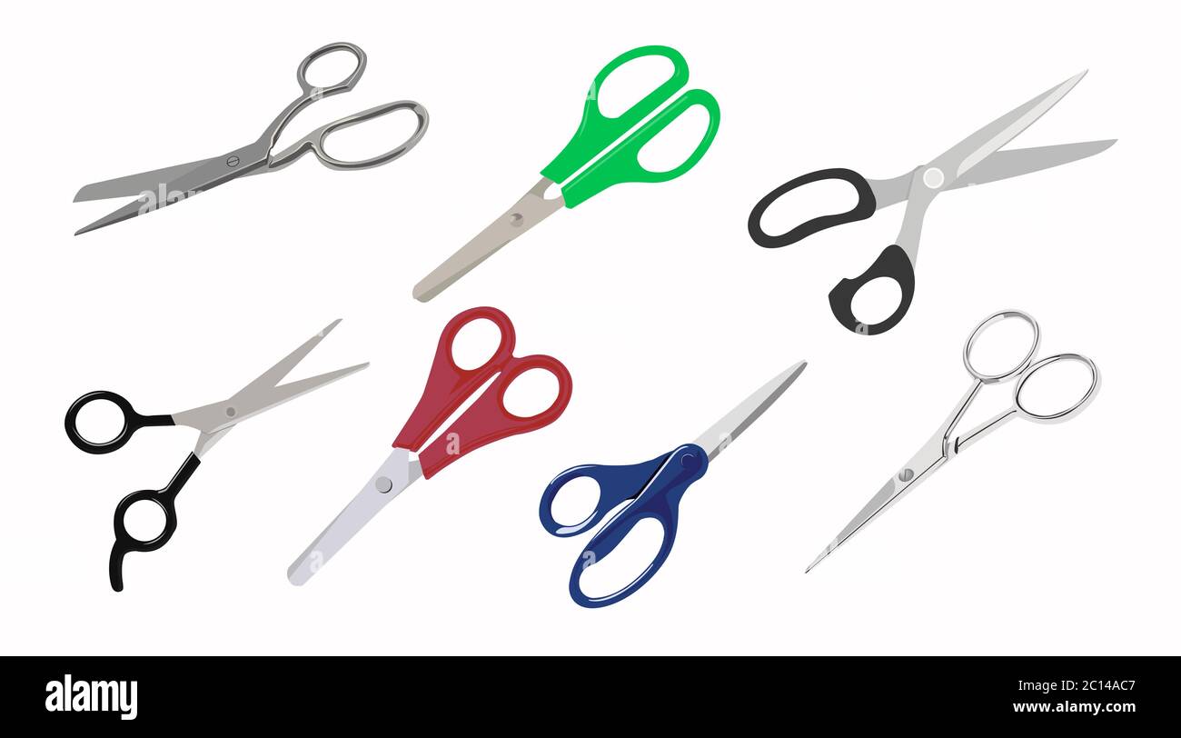 Vector Set of Scissors Illustrations Stock Vector Image & Art - Alamy