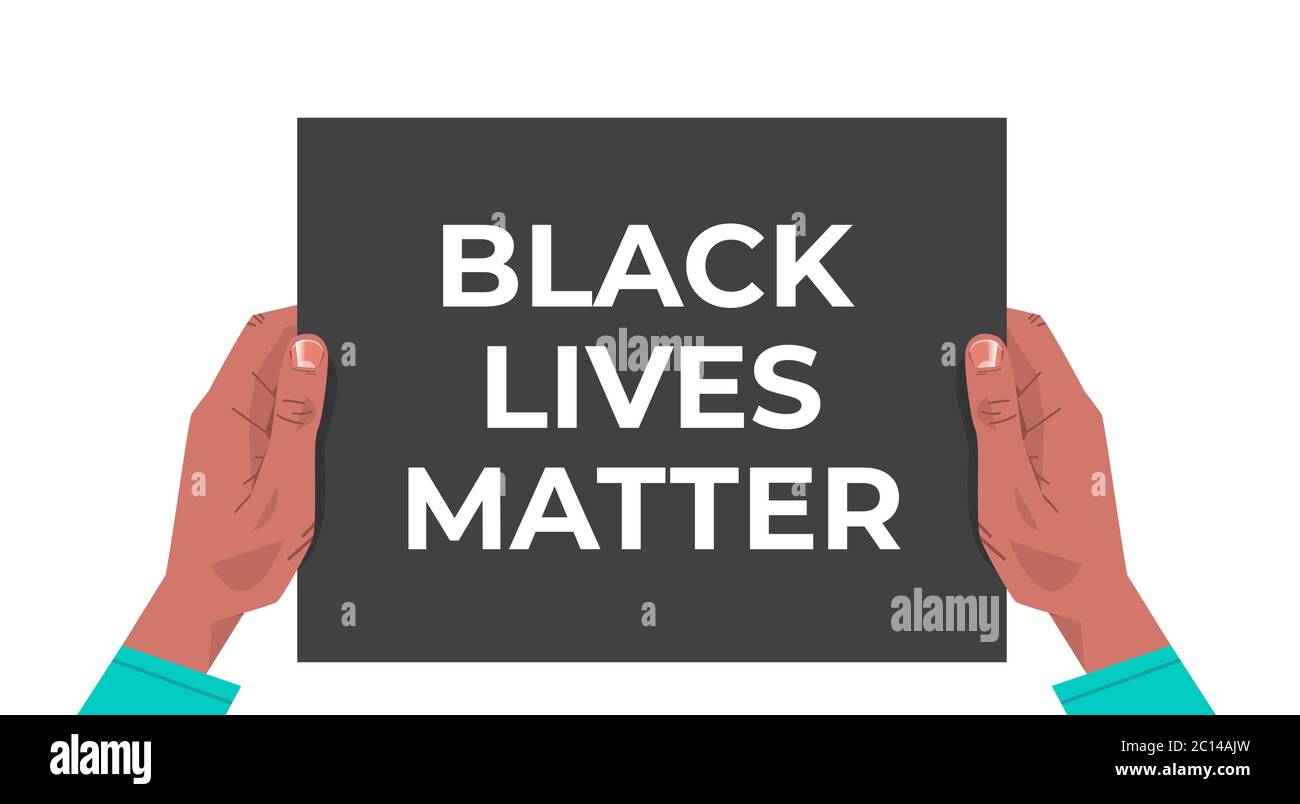 hands holding black lives matter banner awareness campaign against ...