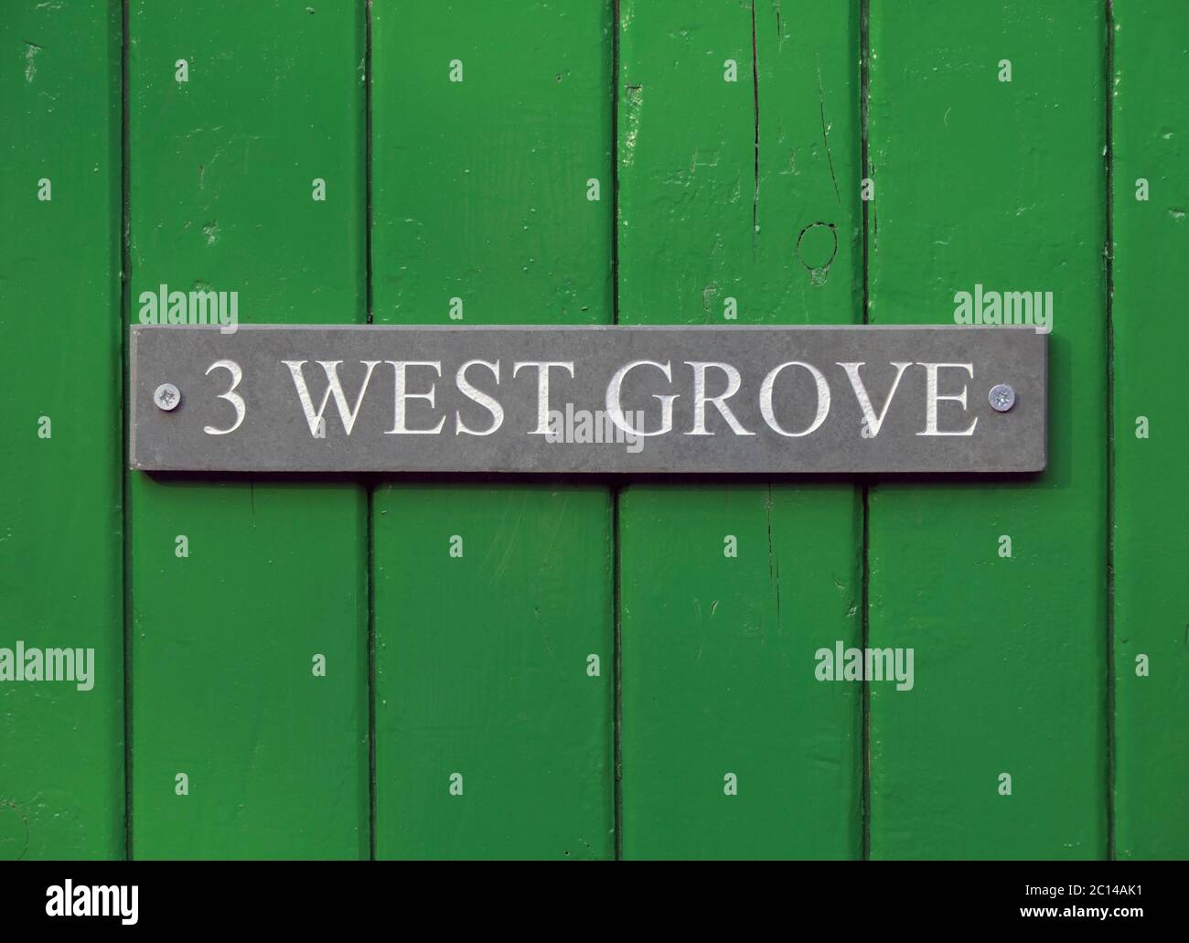 House Number 3 on wooden gate. West Grove, Queen's Road, Fellside ...