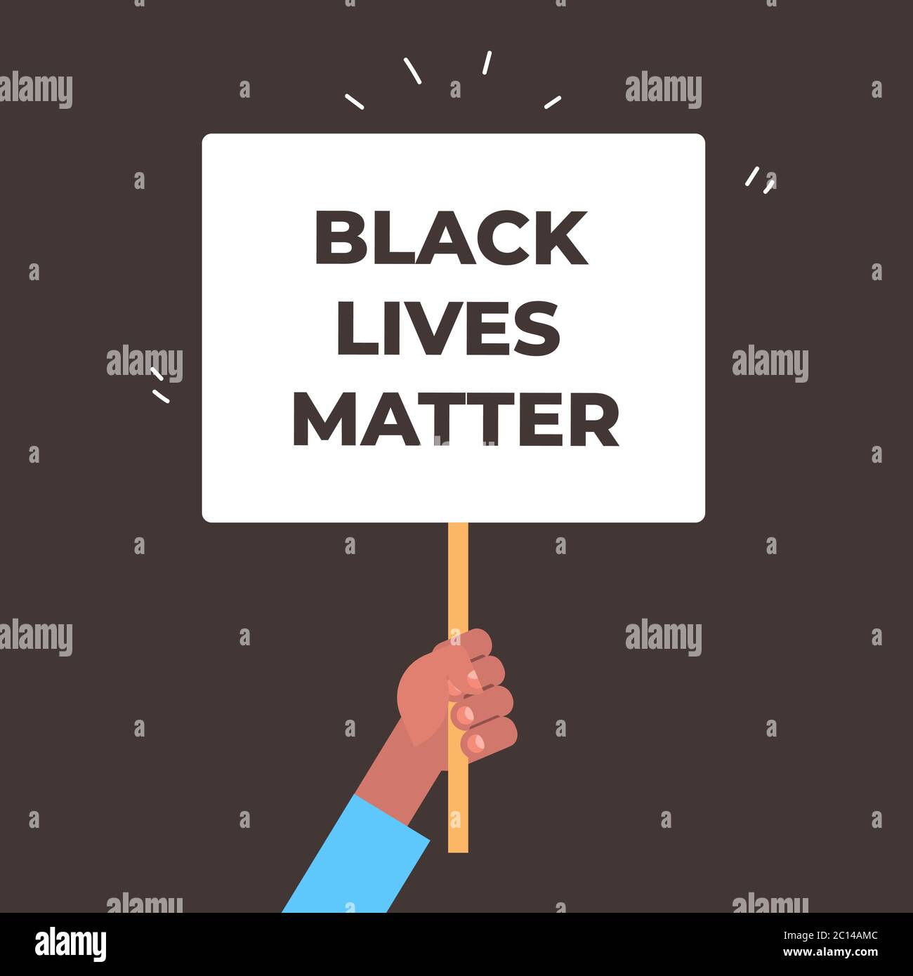 hand holding black lives matter banner awareness campaign against ...