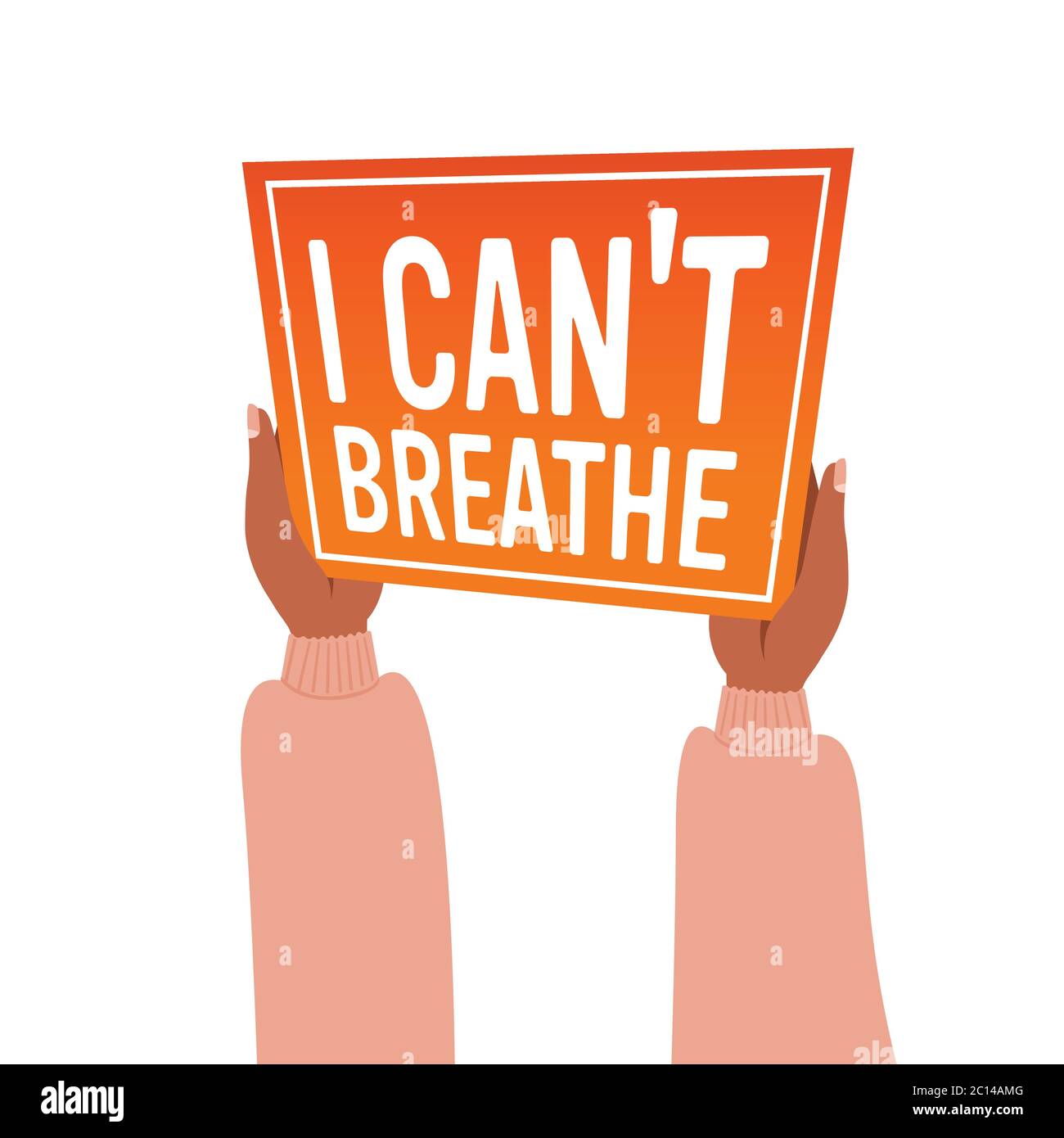 hands holding i cant breathe banner black lives matter campaign against ...
