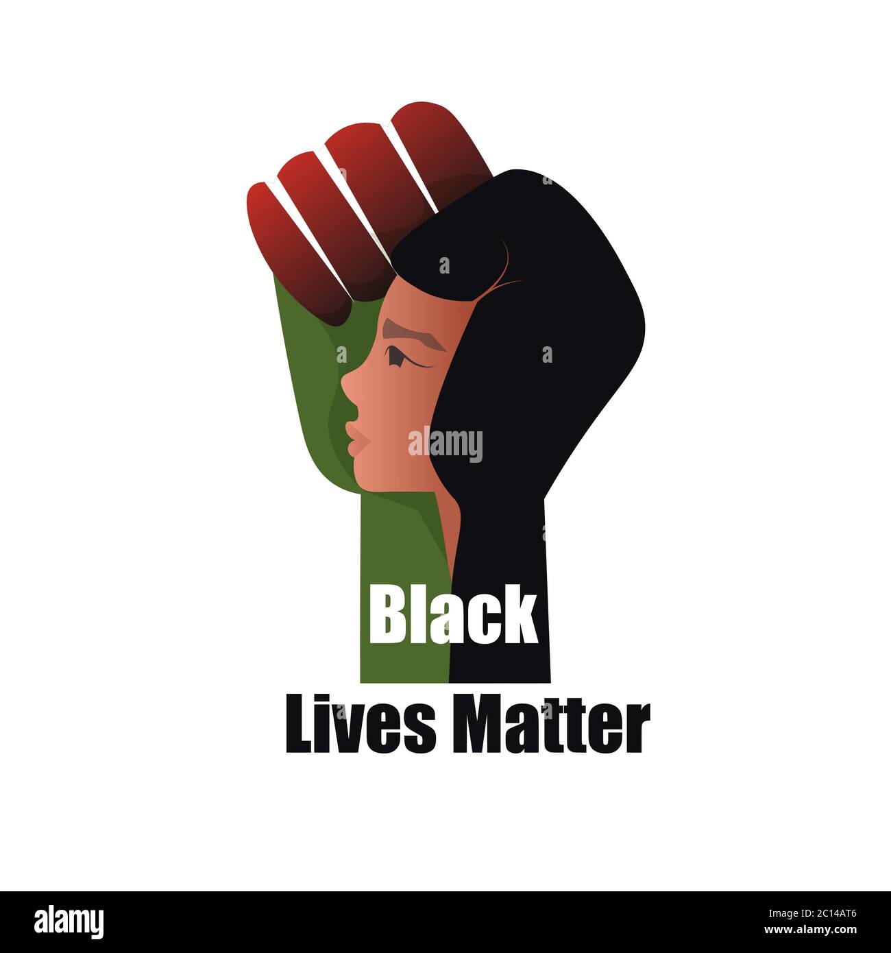 Young black woman fist Stock Vector Images - Alamy