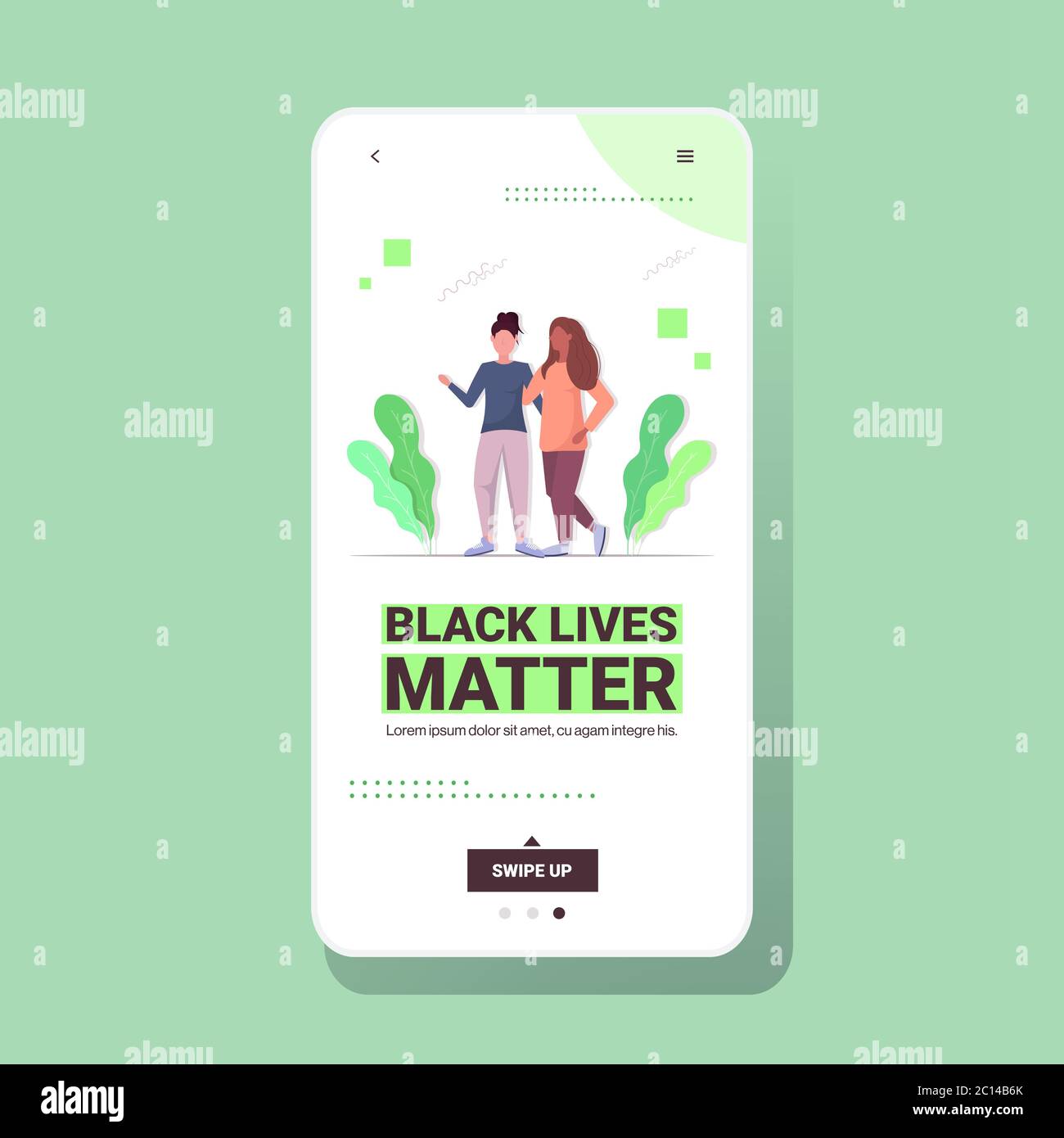 black lives matter multiracial girls standing togeether awareness ...