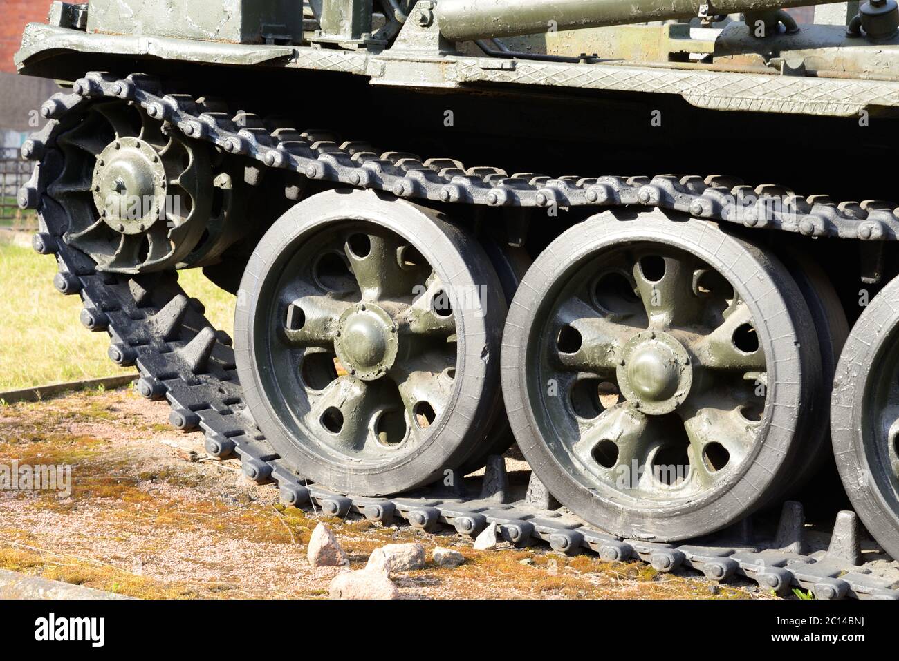 Tracks of the panzer Stock Photo - Alamy
