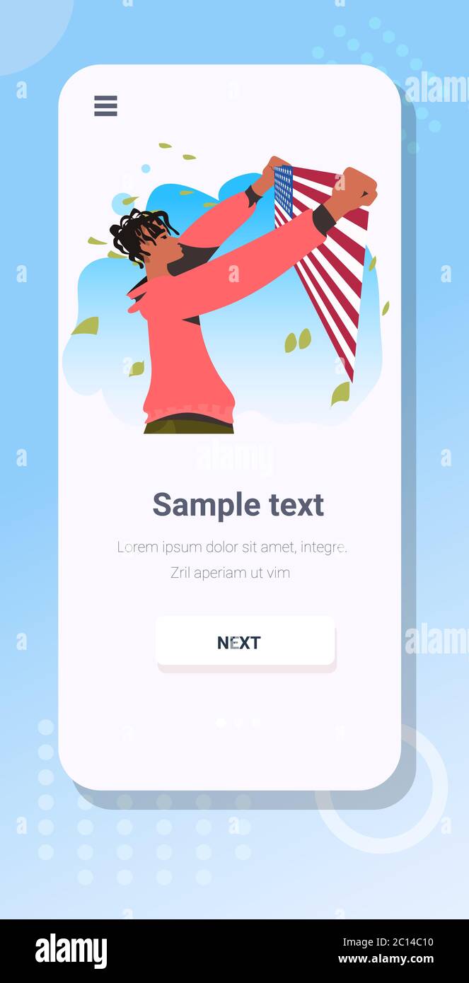 african american man holding usa flag black lives matter campaign ...