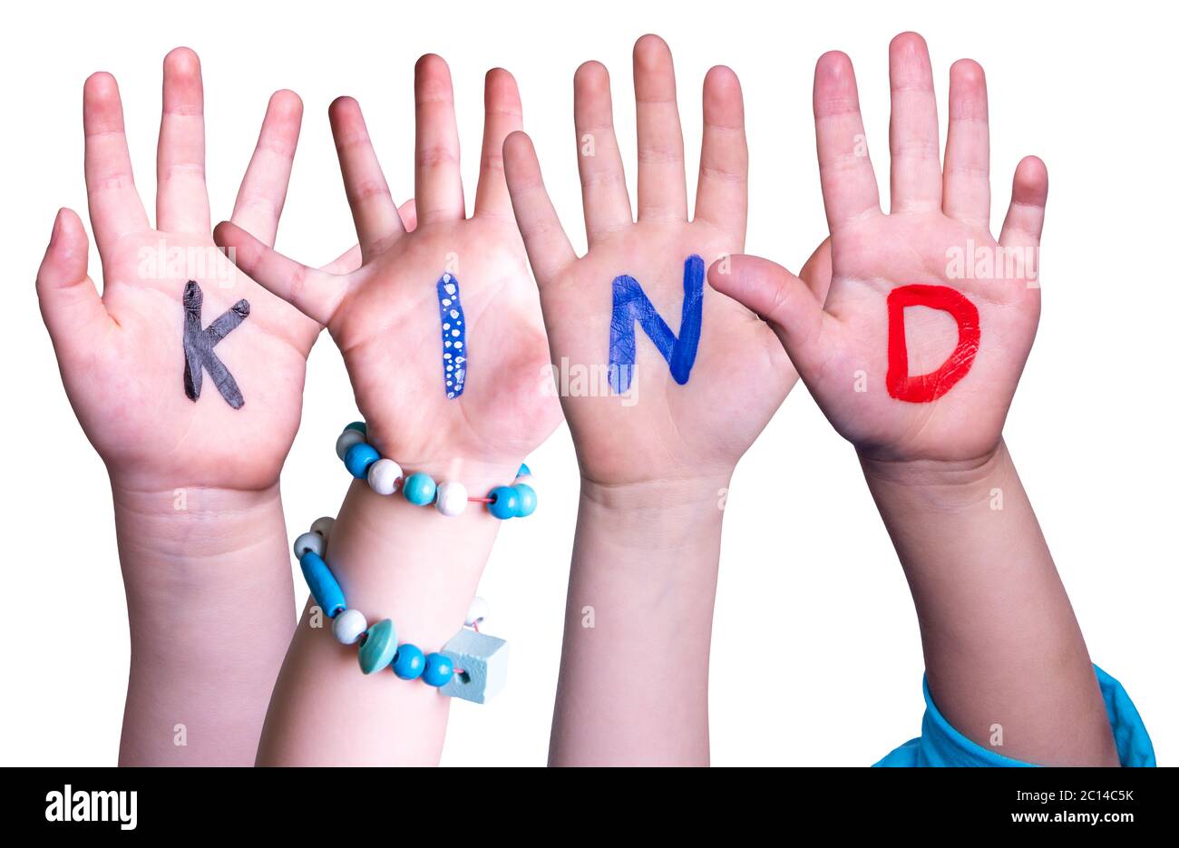 Children Hands Building Word Kind Means Kid, Isolated Background Stock ...