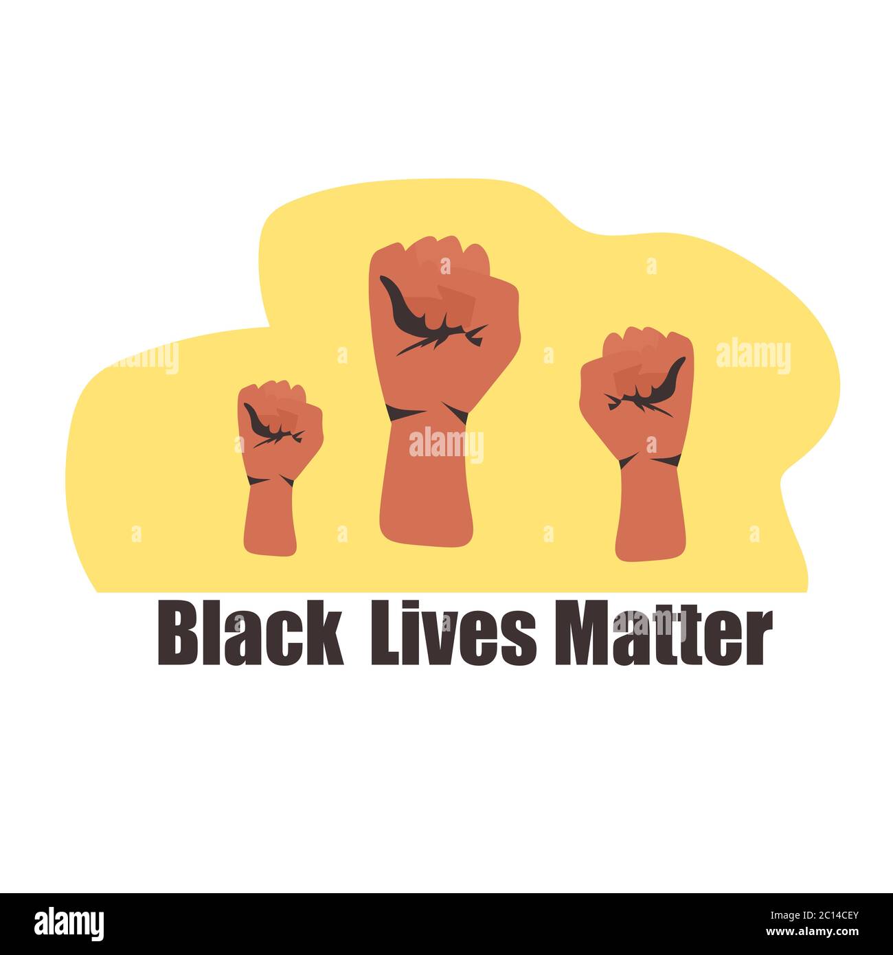 black lives matter banner raised up fists awareness campaign against ...