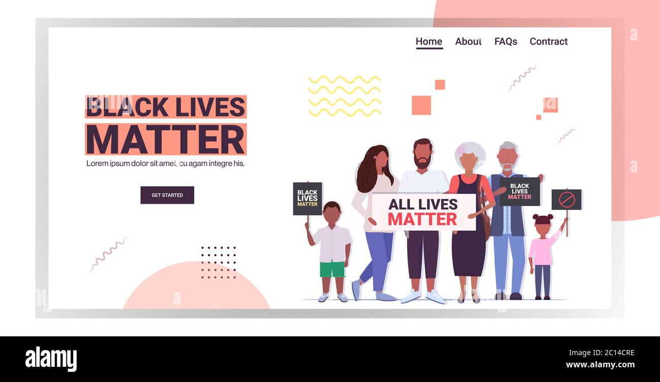 african american multi generation family with black lives matter ...