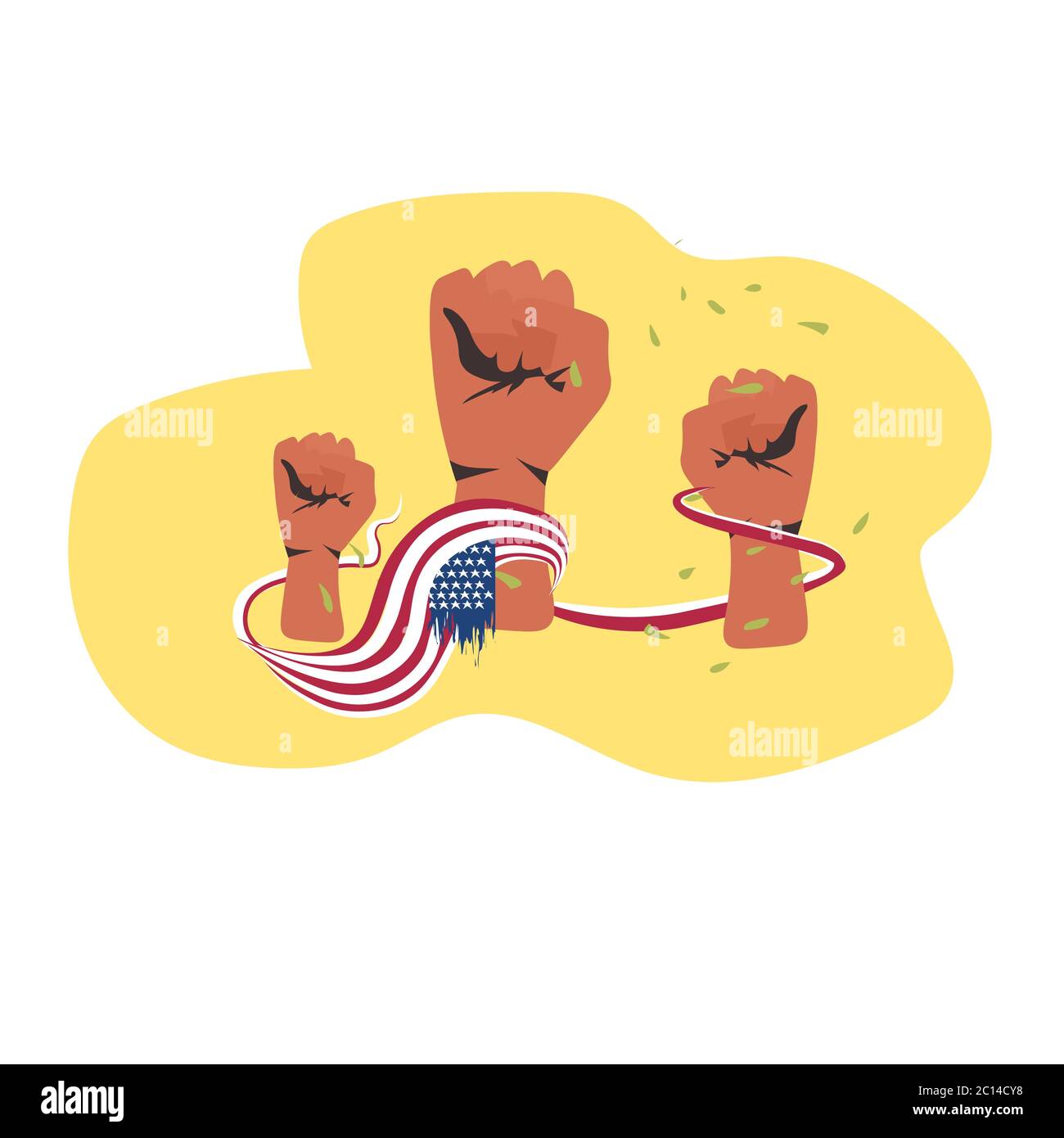 black lives matter banner raised up fists awareness campaign against ...