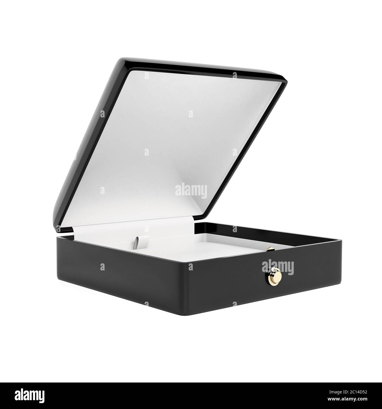 Jewelry box. Black open empty case for jewels. 3d rendering ...