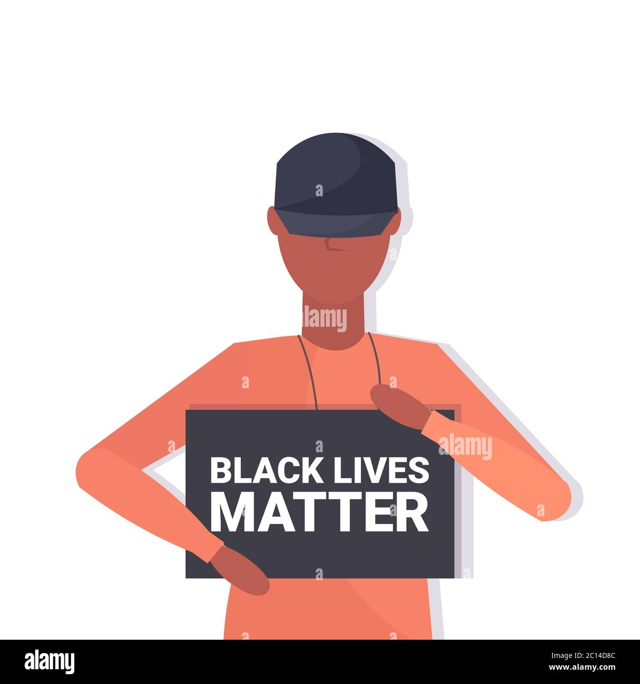 african american man holding black lives matter banner awareness ...