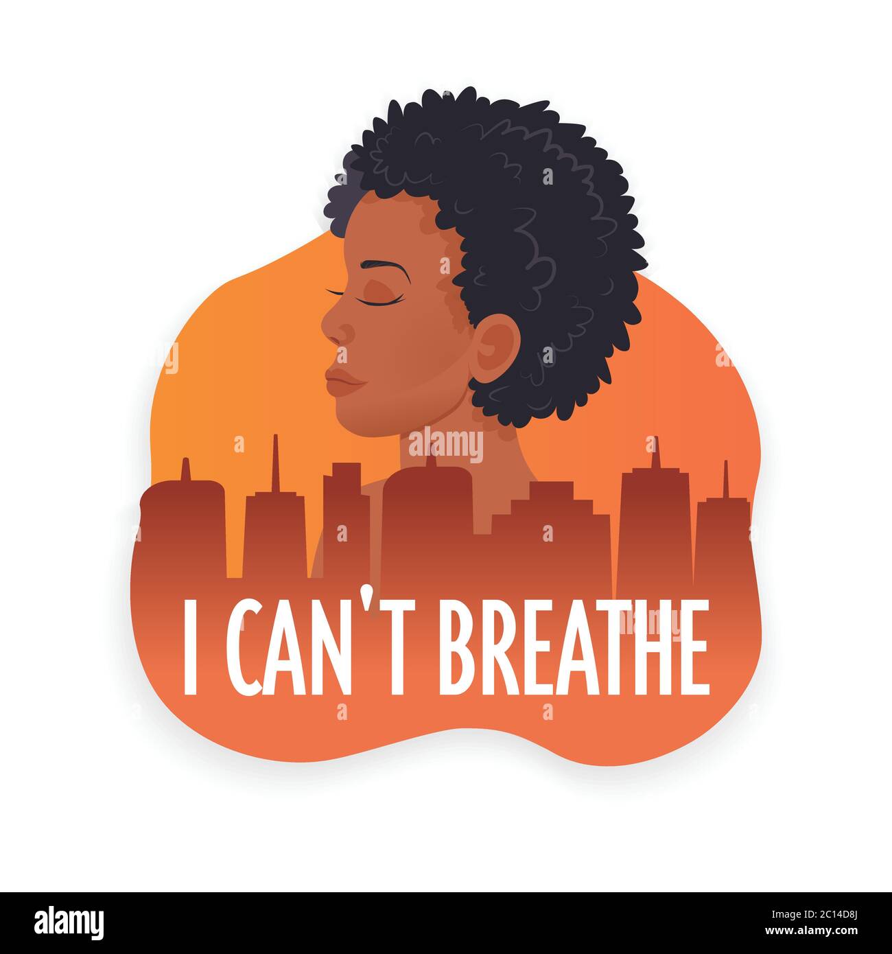 african american woman against racial discrimination i cant breathe ...