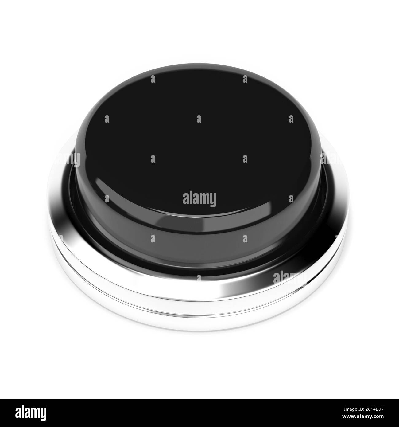 Black push button. 3d rendering illustration isolated on white ...