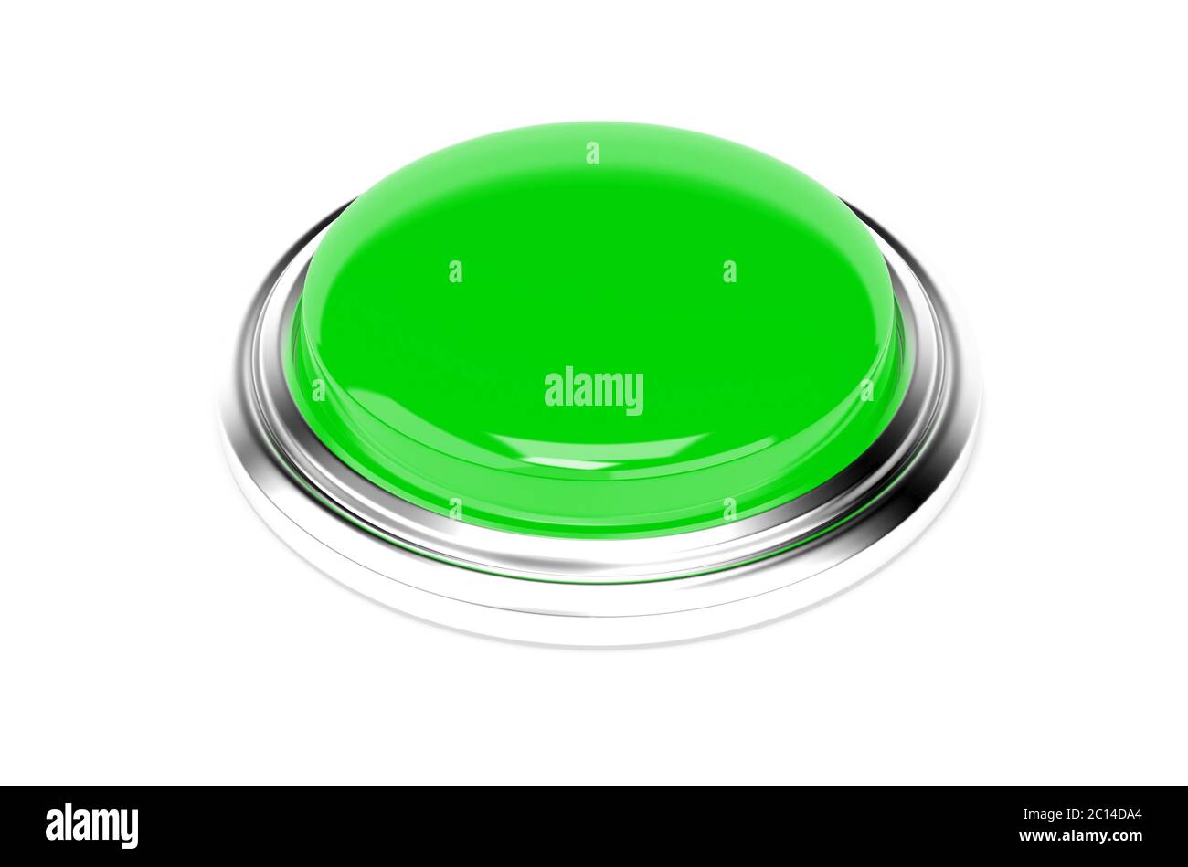 Green push button. 3d rendering illustration isolated on white ...