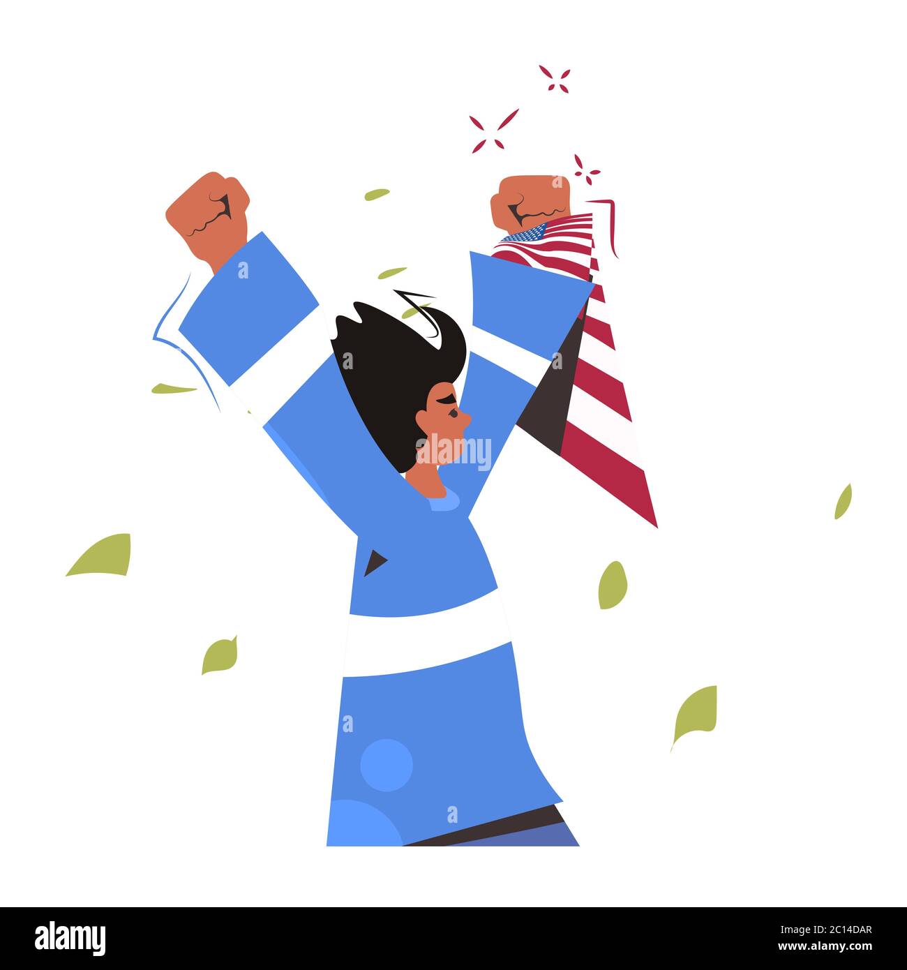 woman protester with raised up hands campaign against racial ...