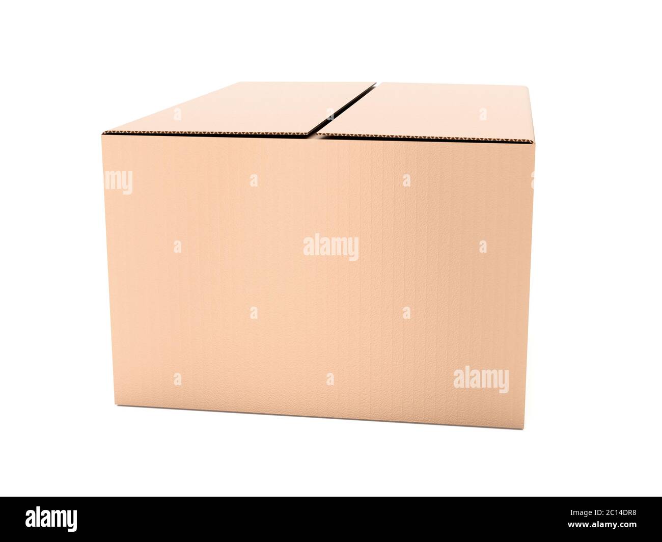 Closed brown corrugated carton box. Big shipping packaging. 3d ...