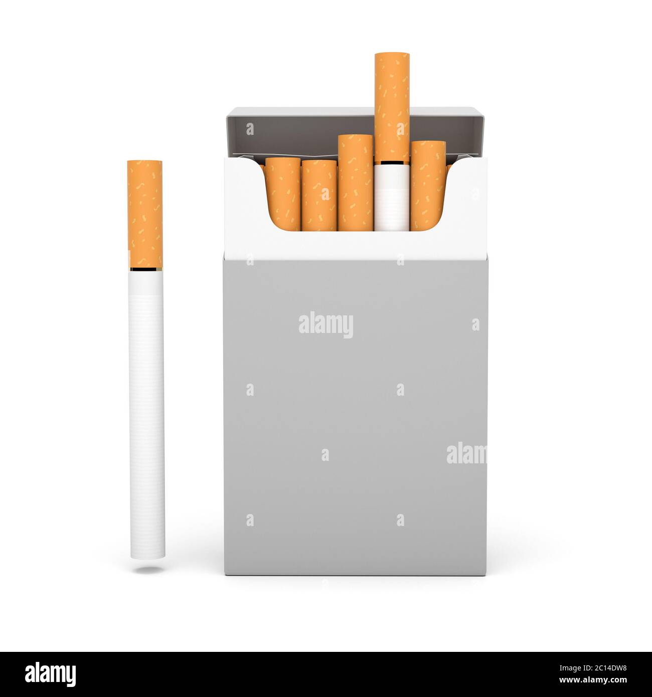 White pack of cigarettes. 3d rendering illustration isolated on white ...