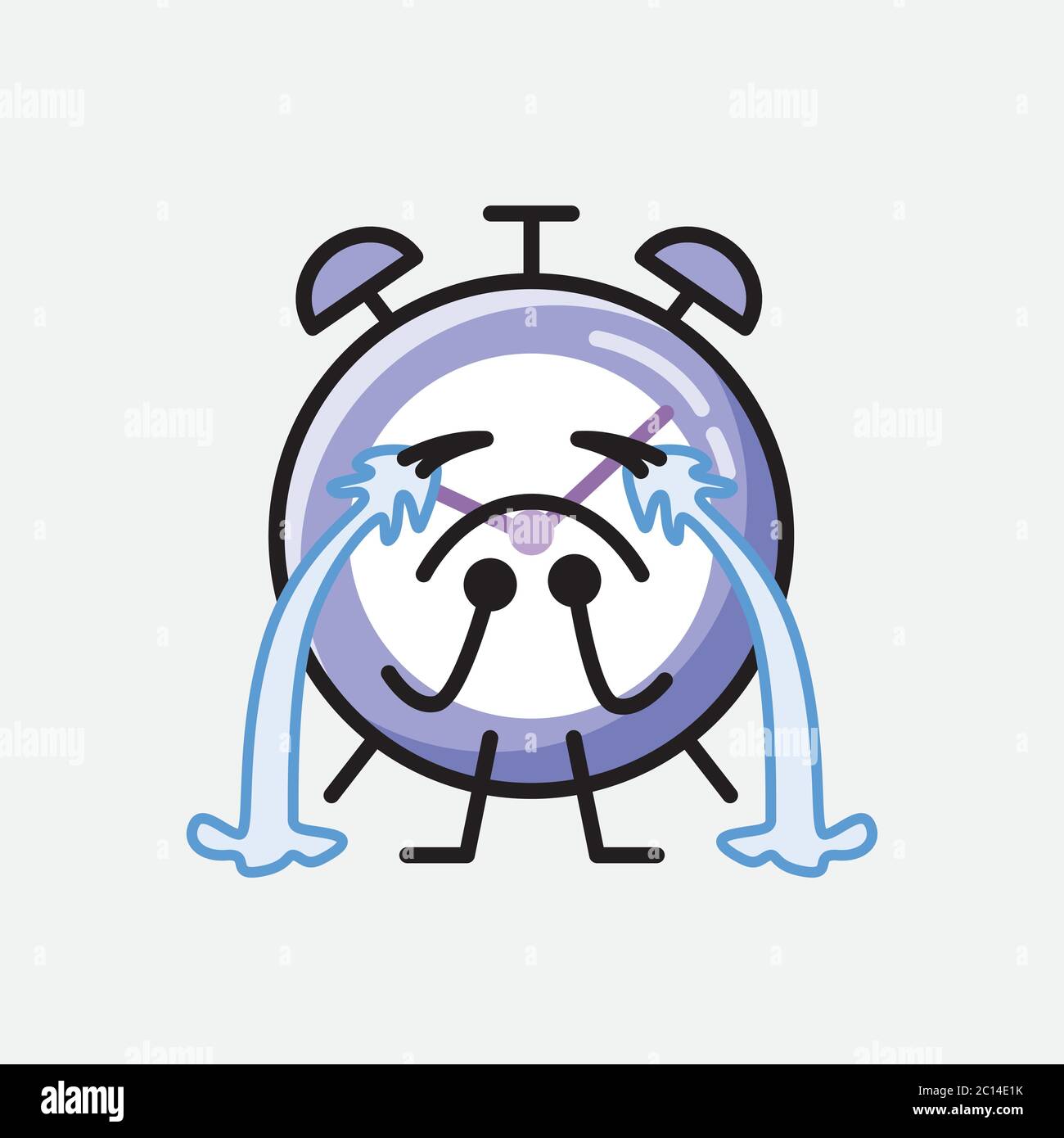 An illustration of Cute Alarm Clock Mascot Vector Character in Flat ...