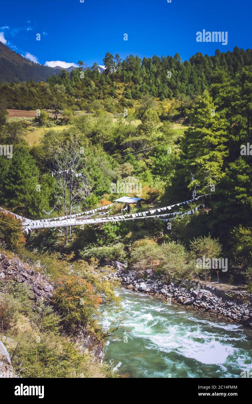 Wooden swinging bridge in Yunnan Stock Photo - Alamy