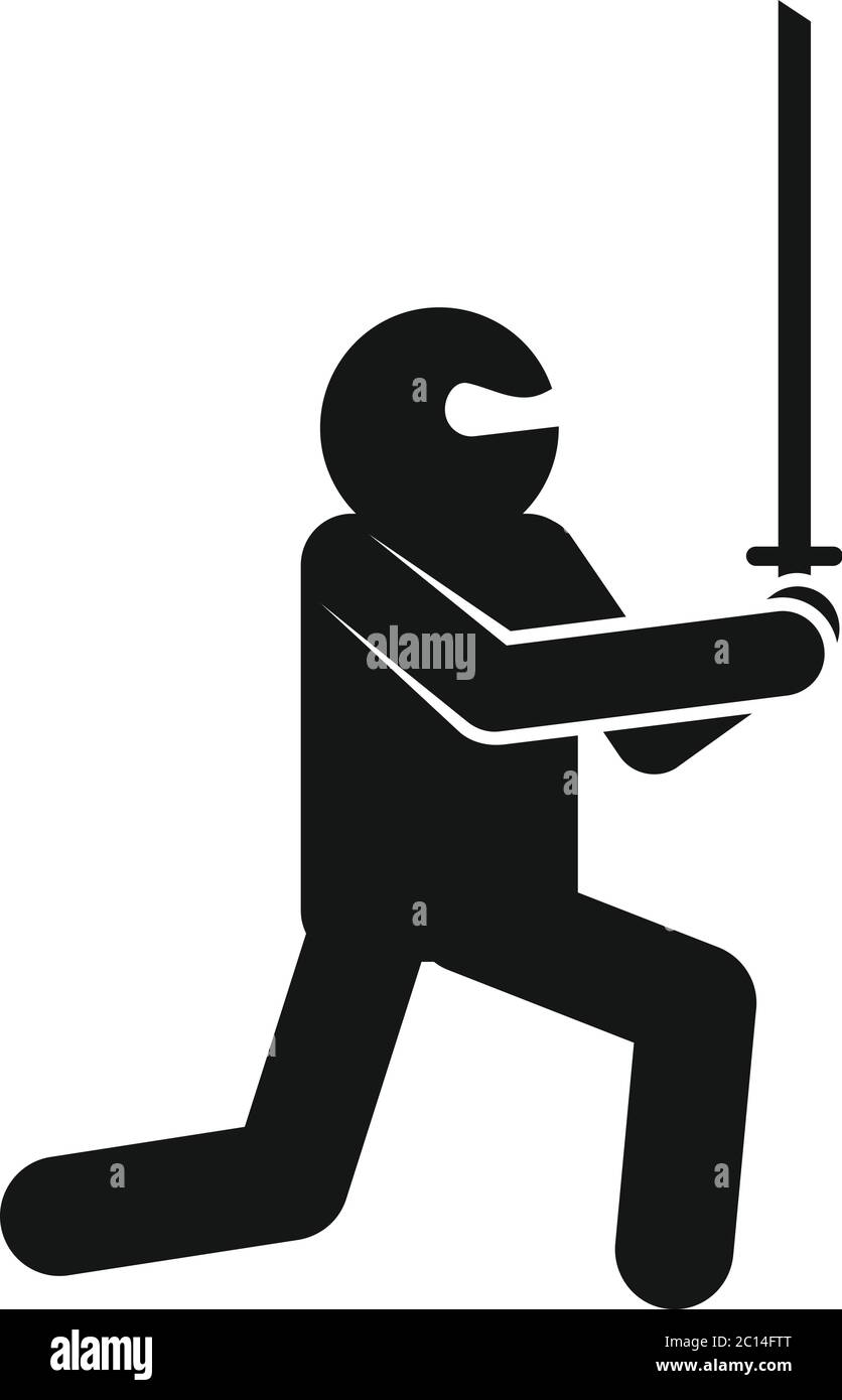 Ninja sword icon. Simple illustration of ninja sword vector icon for ...