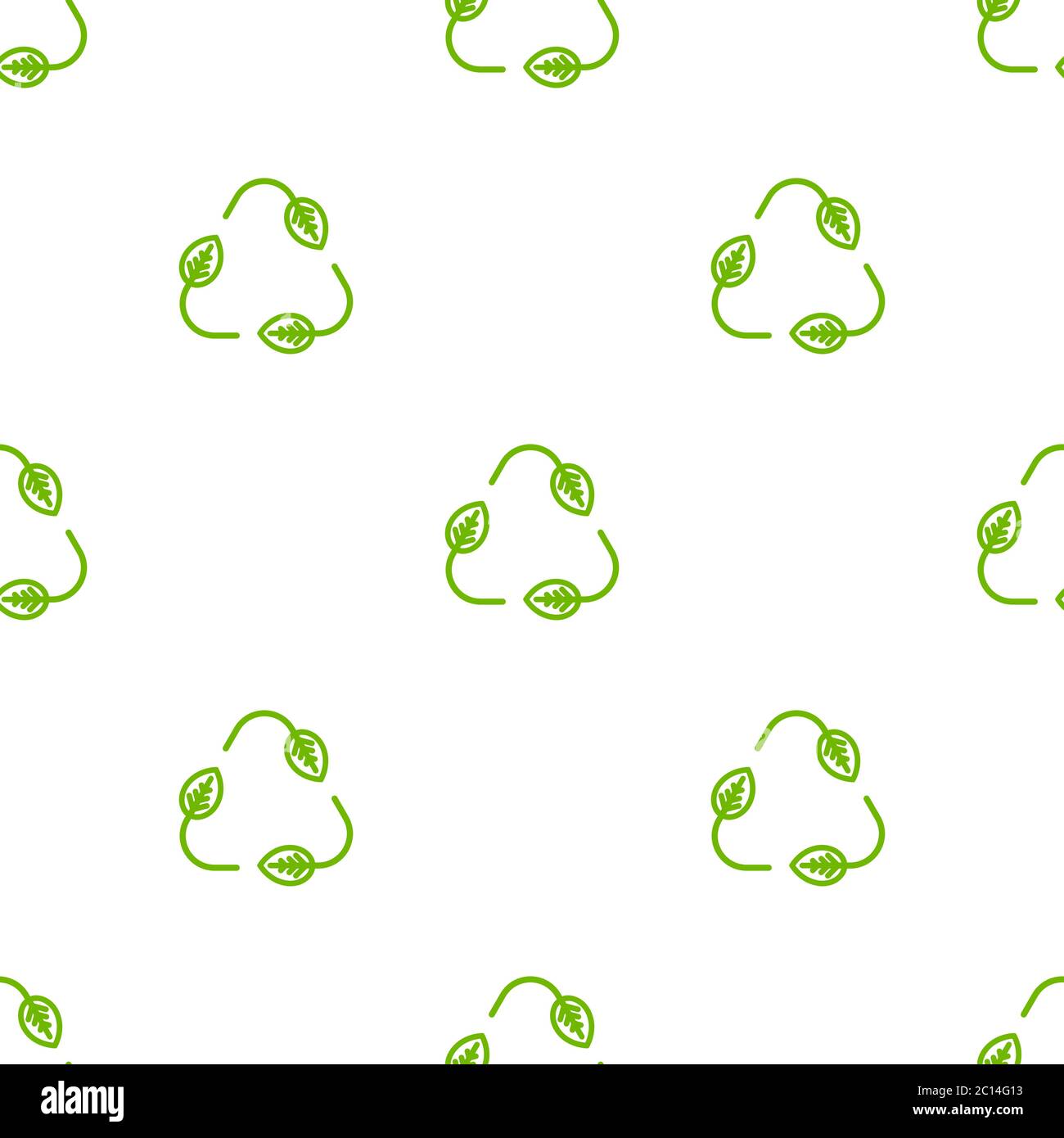 Seamless eco pattern. Three arrows with leaves eco recycle. reuse ...