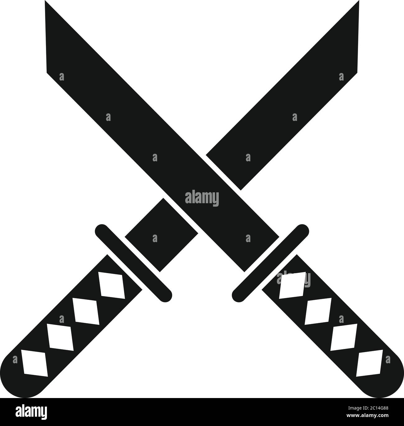 Crossed sword icon. Simple illustration of crossed sword vector icon ...