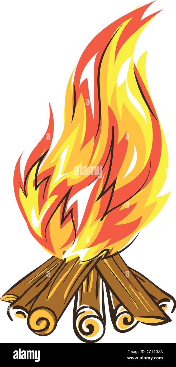 Cooking campfire icon. Cartoon of cooking campfire vector icon for web ...