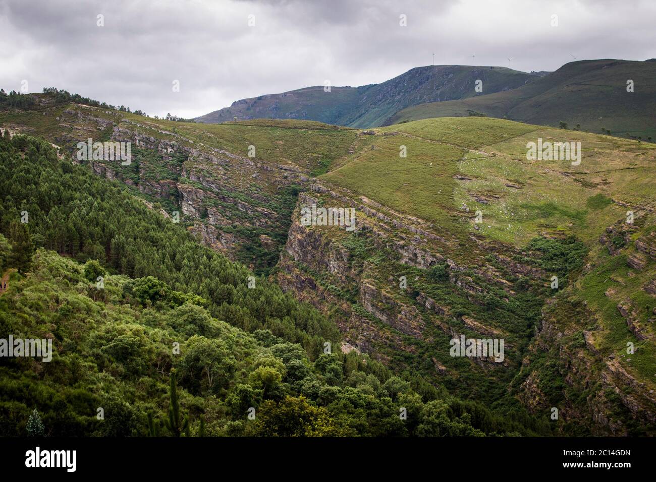 Rock formation with visible geological stratum on mountain range ...