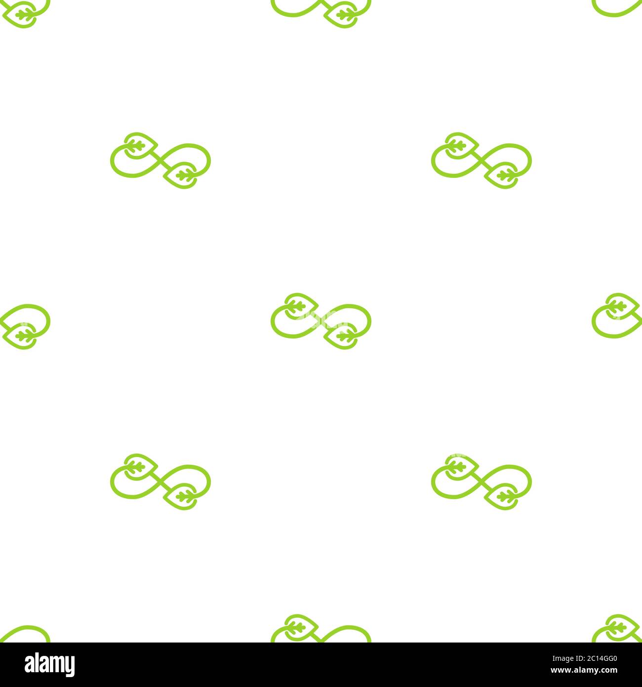 Seamless eco pattern. infinity sign with leaves arrows eco recycle ...