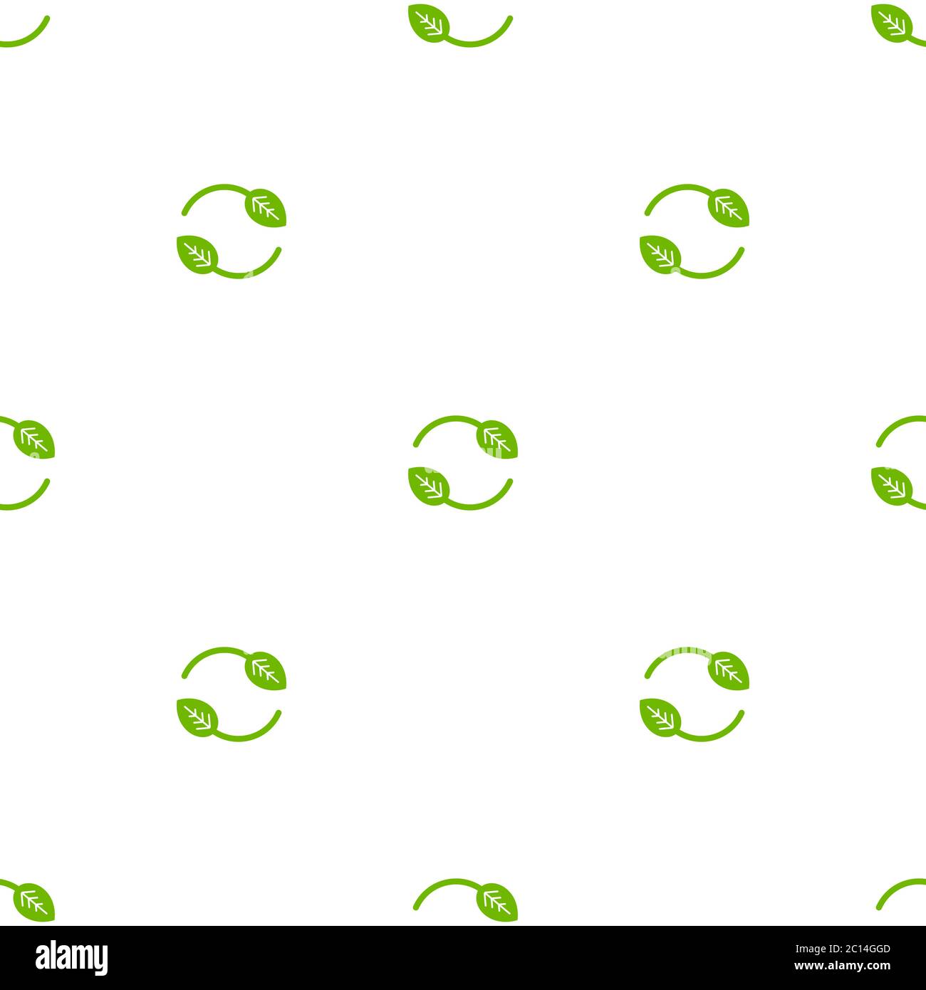 Seamless eco pattern. Two arrows with leaves eco recycle. reuse ...