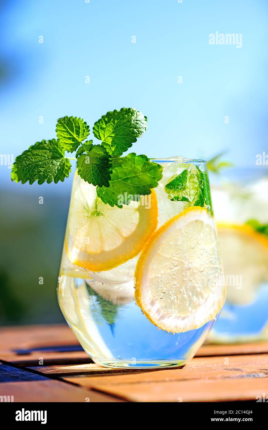 Lemonade in glass Stock Photo - Alamy