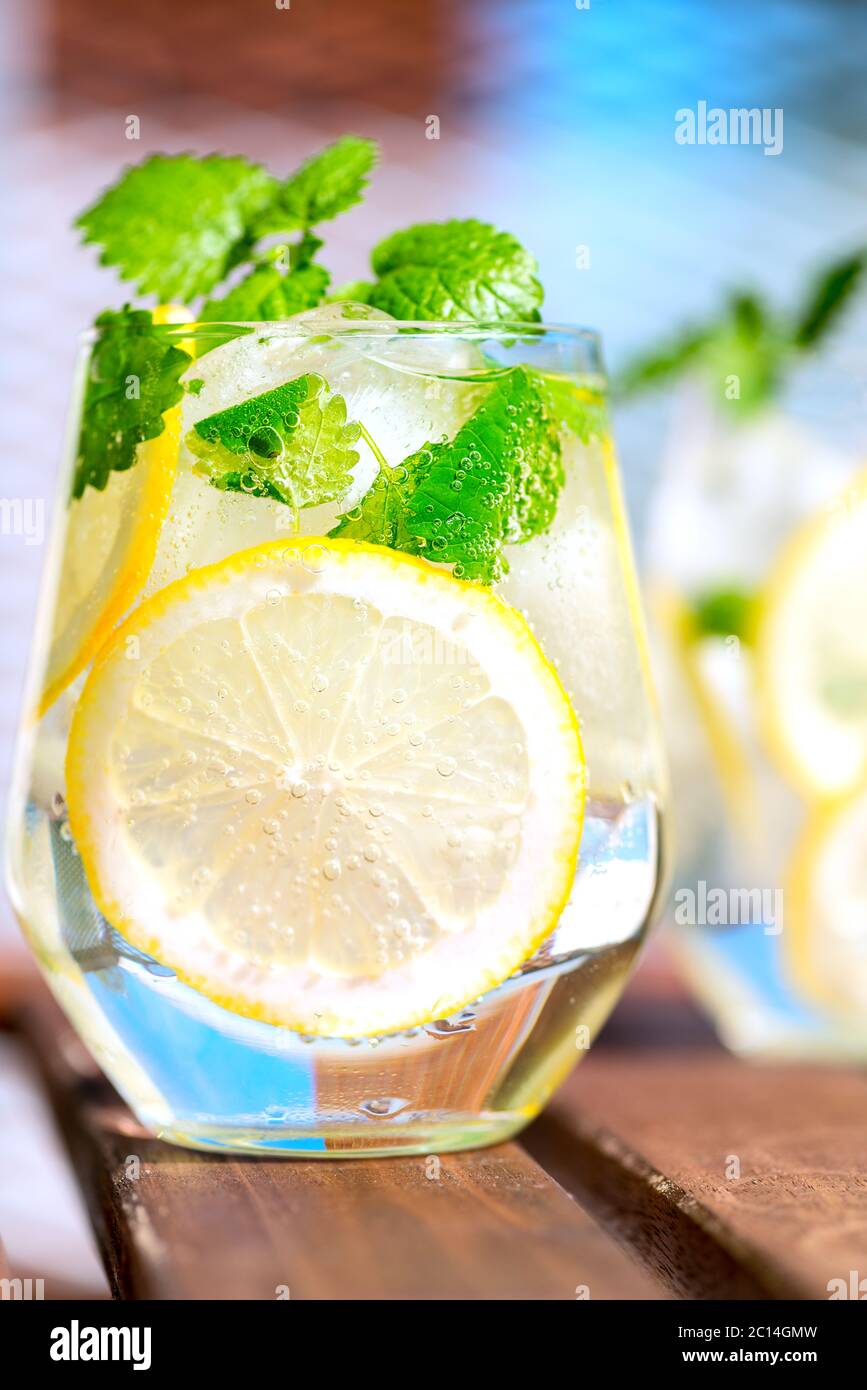 Lemonade in glass Stock Photo - Alamy