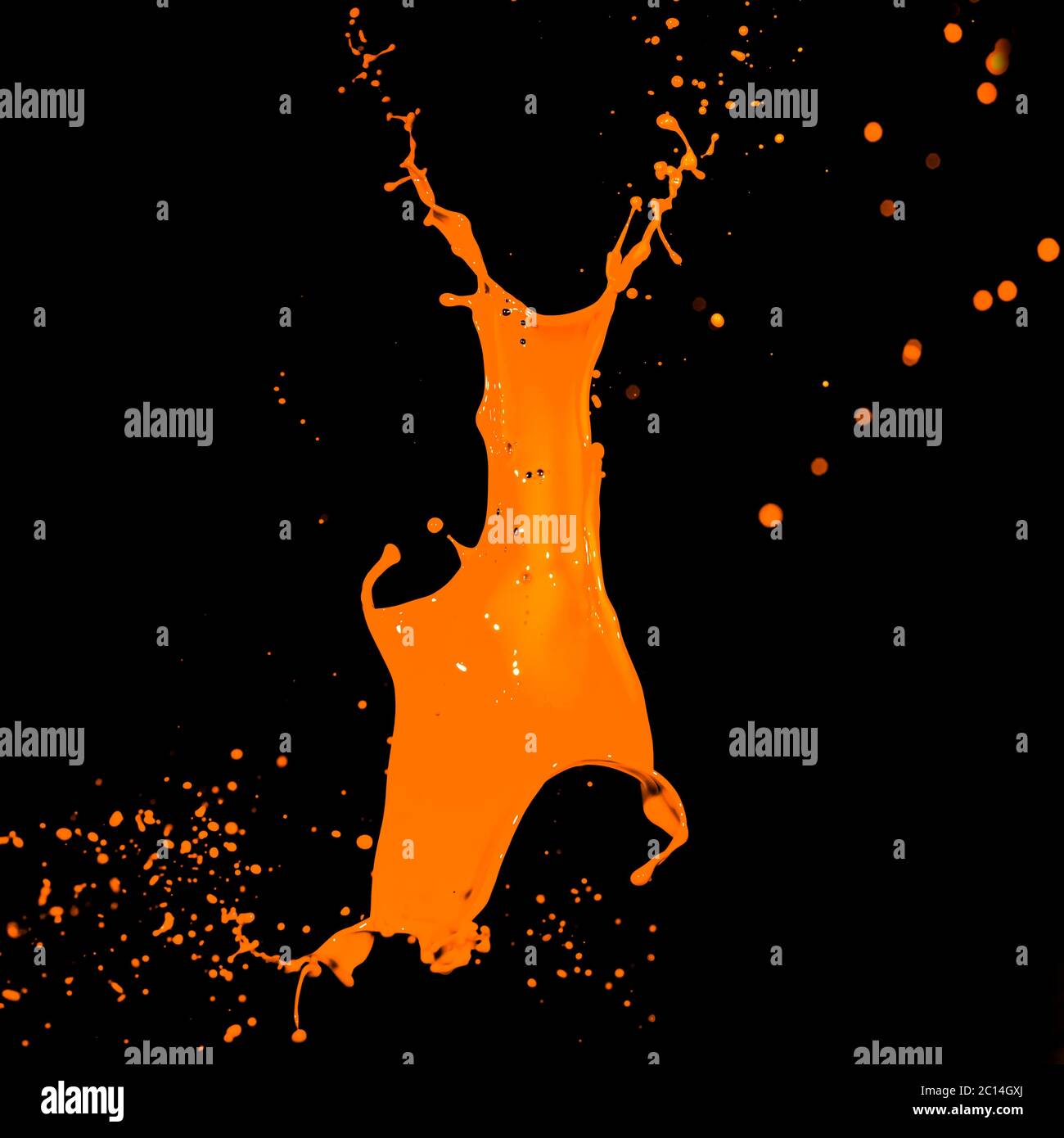 isolated orange water splash on background Stock Photo - Alamy