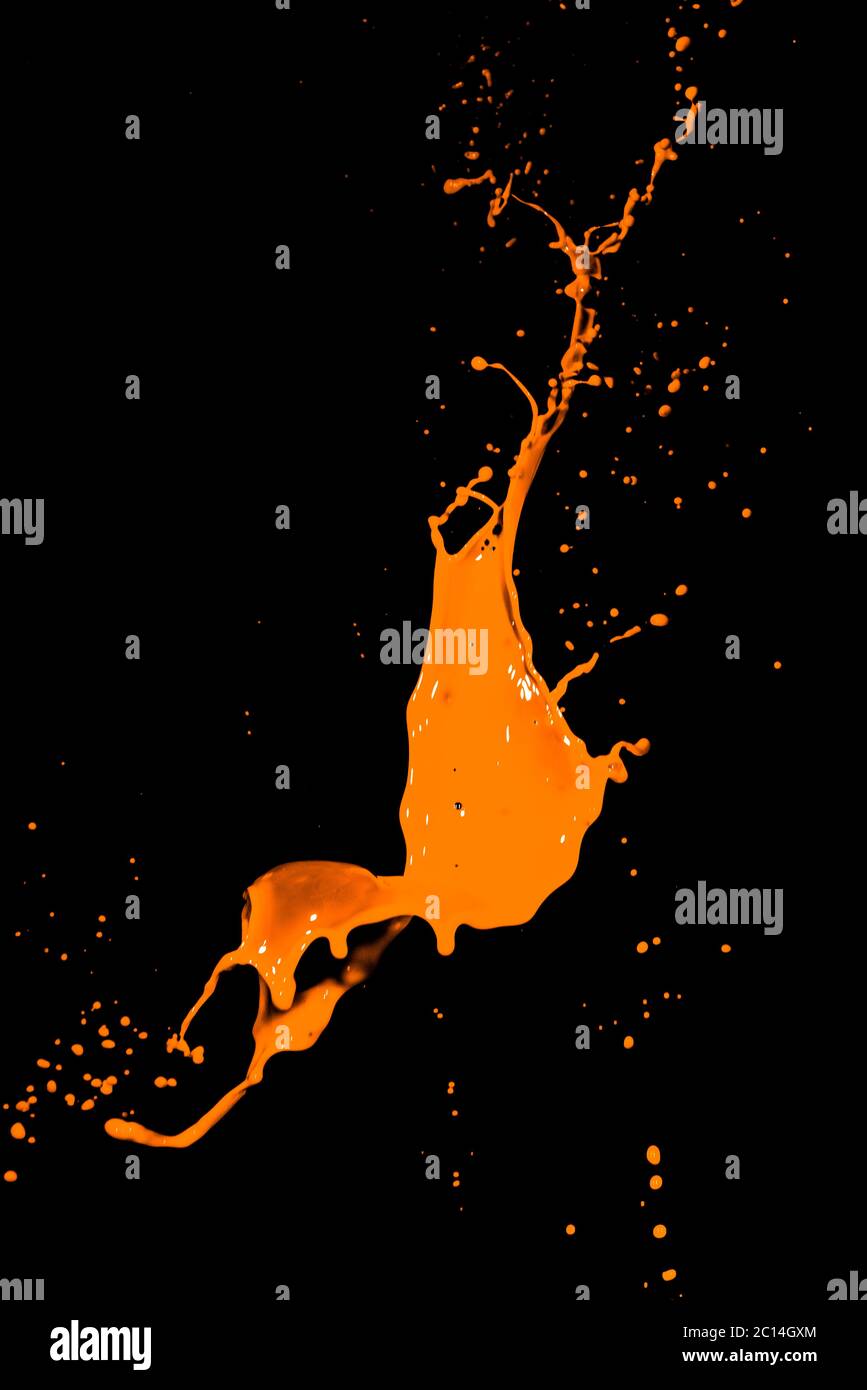 isolated orange water splash on background Stock Photo - Alamy