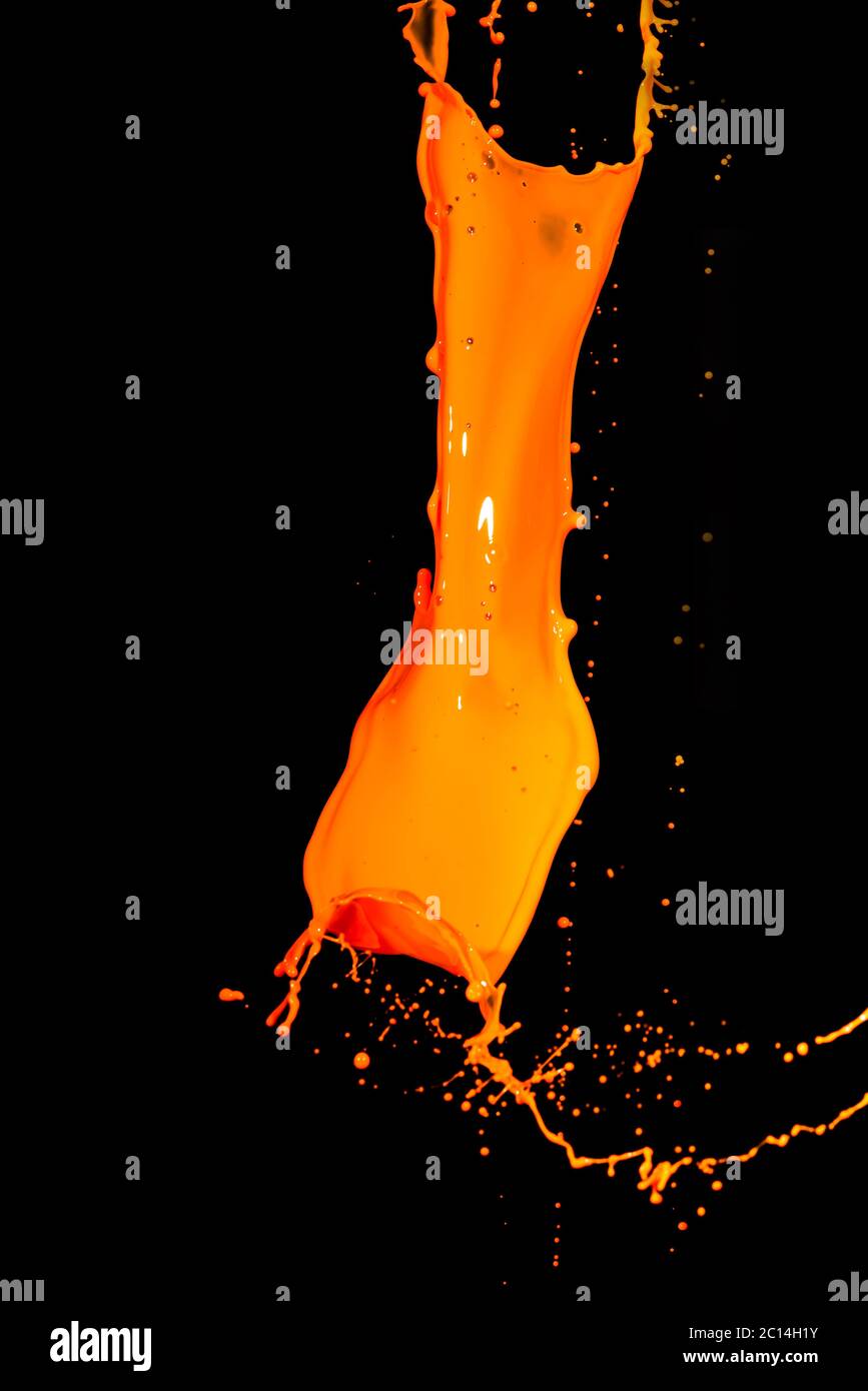 isolated orange water splash on background Stock Photo - Alamy