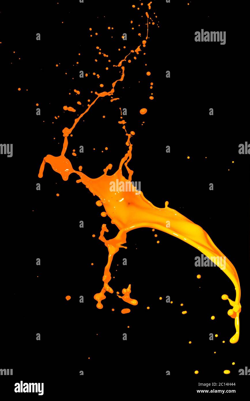 isolated orange water splash on background Stock Photo - Alamy