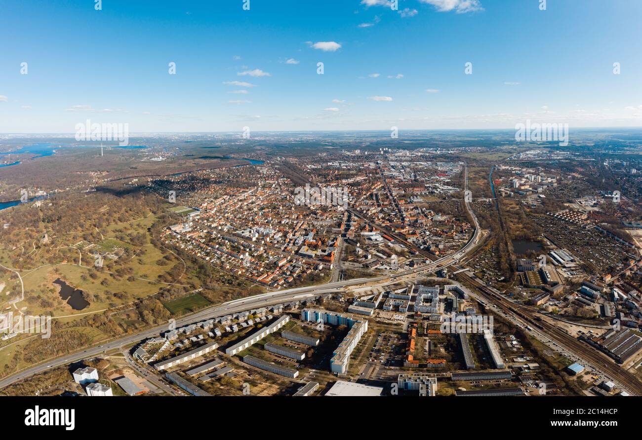 Potsdam, Brandenburg, Germany, 04.04.2020 aerial cityscape photo on a ...