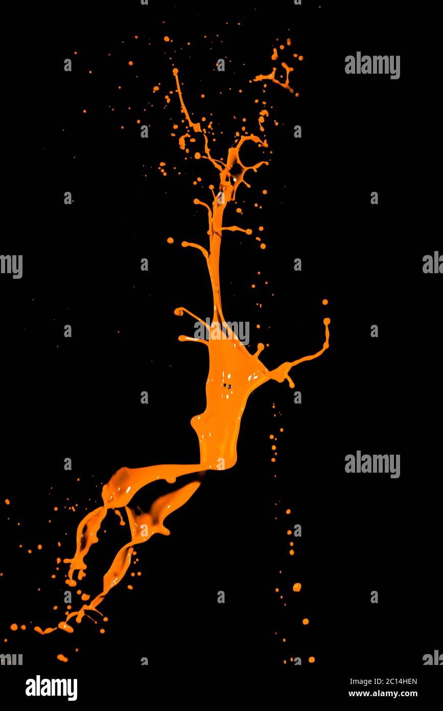 isolated orange water splash on background Stock Photo - Alamy