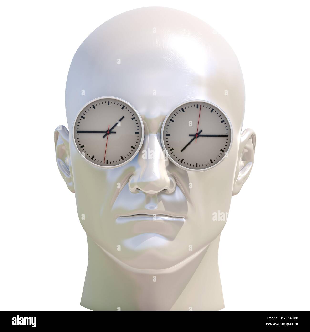 Time Concept 3D Illustration: Human Head and Time Stock Photo - Alamy