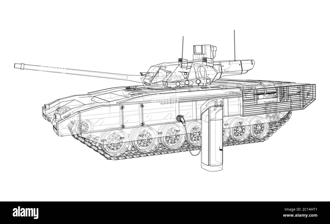 Electric Tank Charging Station Sketch. Vector Stock Vector Image & Art ...