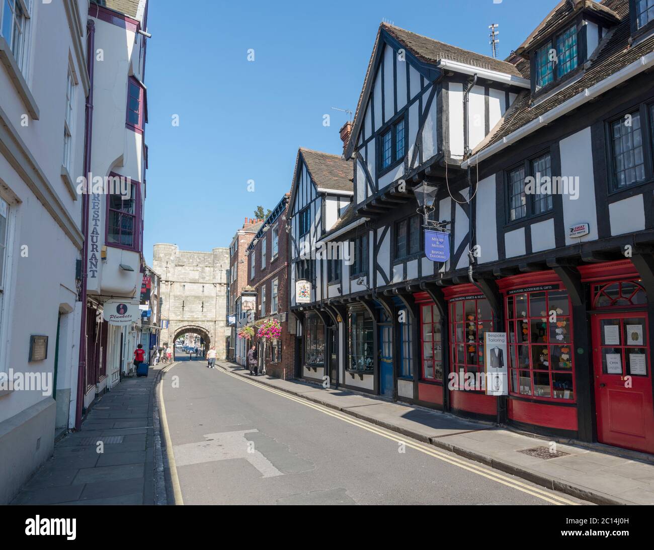 A sunny Summer view looking along High Petergate towards Bootham Bar in ...