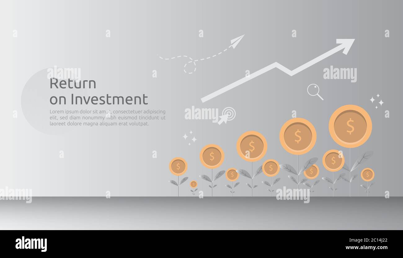 return investment ROI or growth business finance concept. increase ...