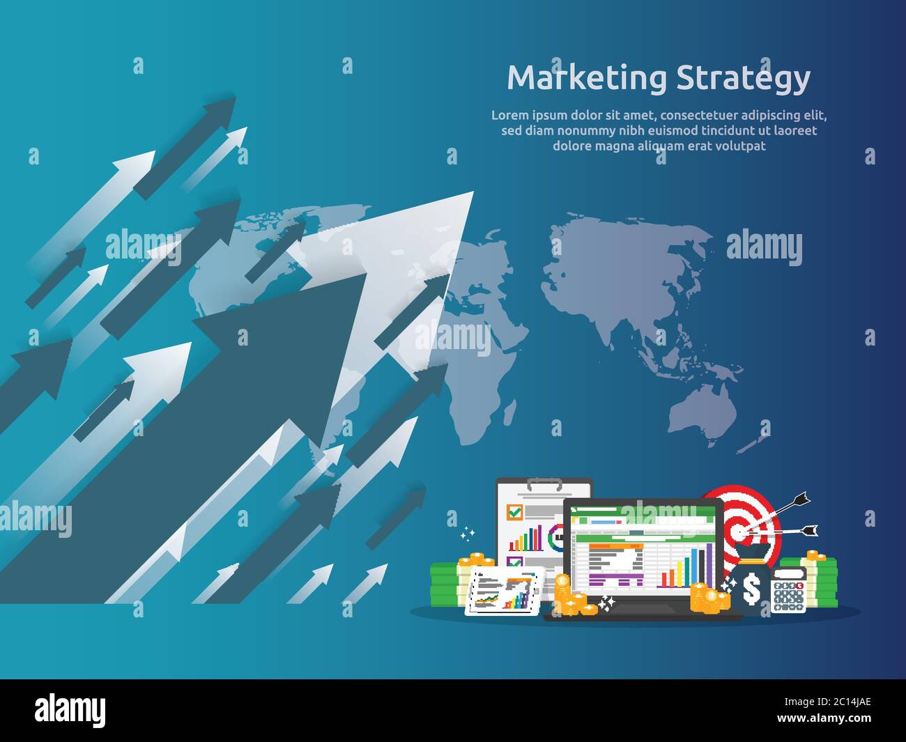 business marketing strategy spreadsheet on screen. finance analysis ...