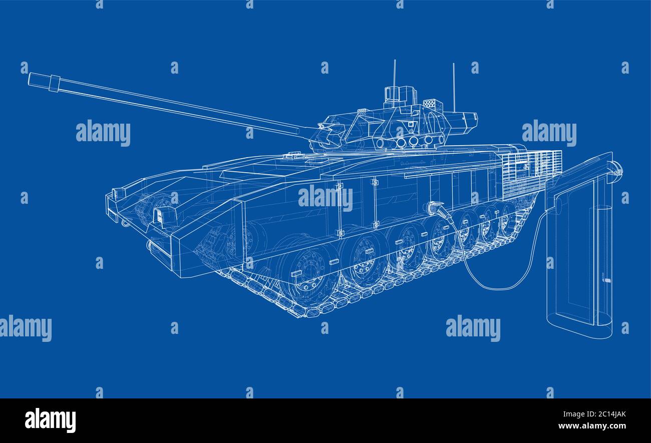 Electric Tank Charging Station Sketch. Vector Stock Vector Image & Art ...