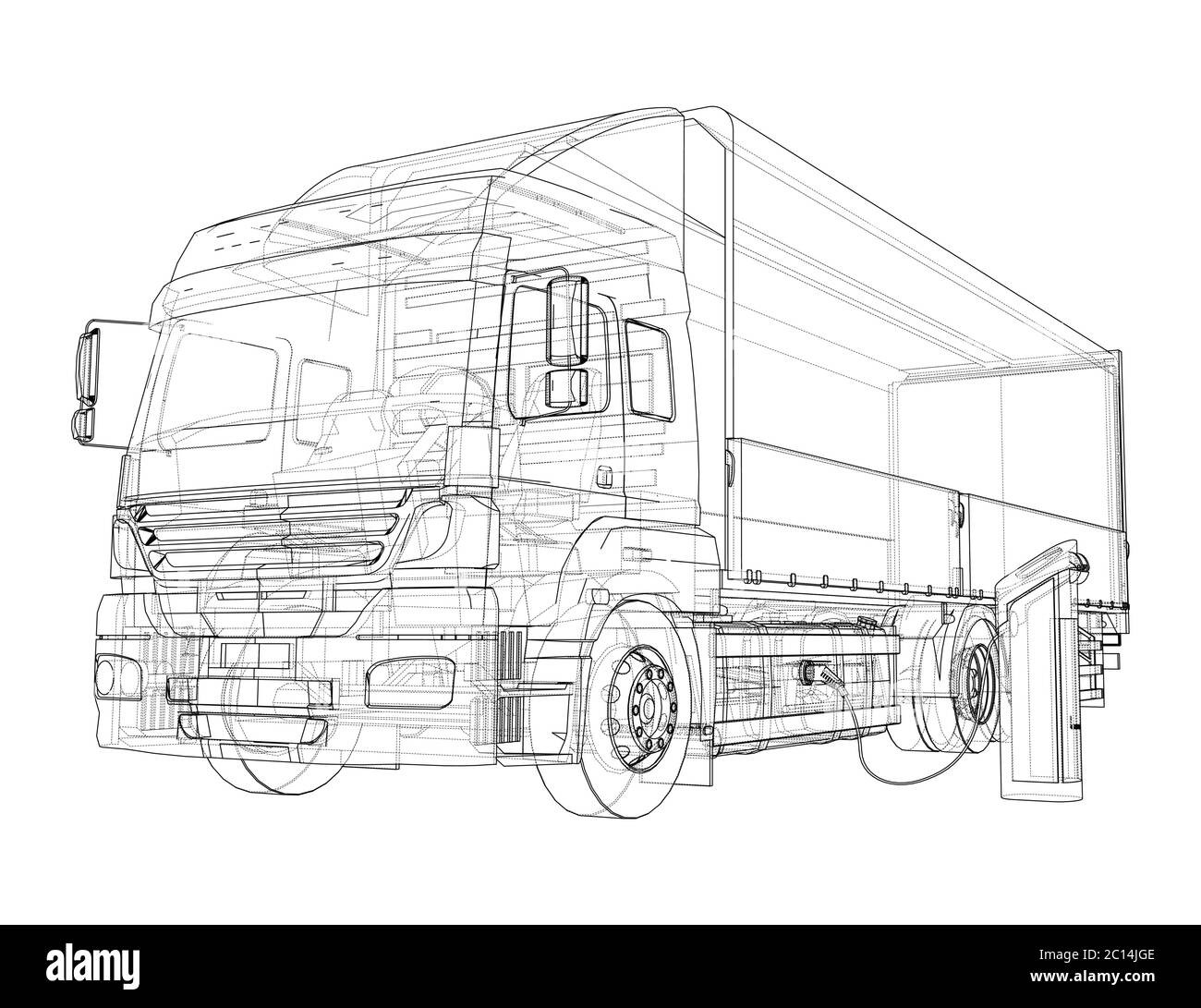 Electric Truck Charging Station Sketch. Vector Stock Vector Image & Art ...