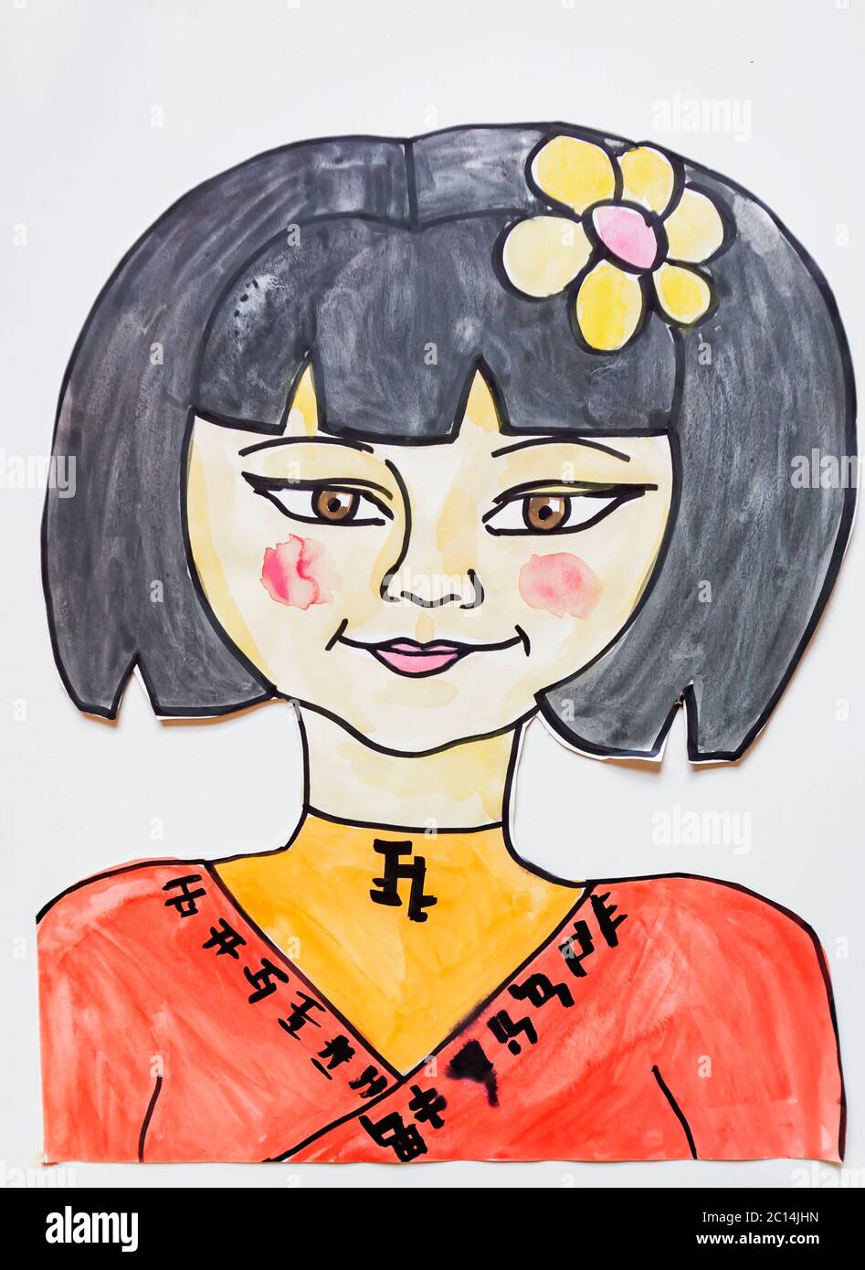 Chinese Girl Child Drawing