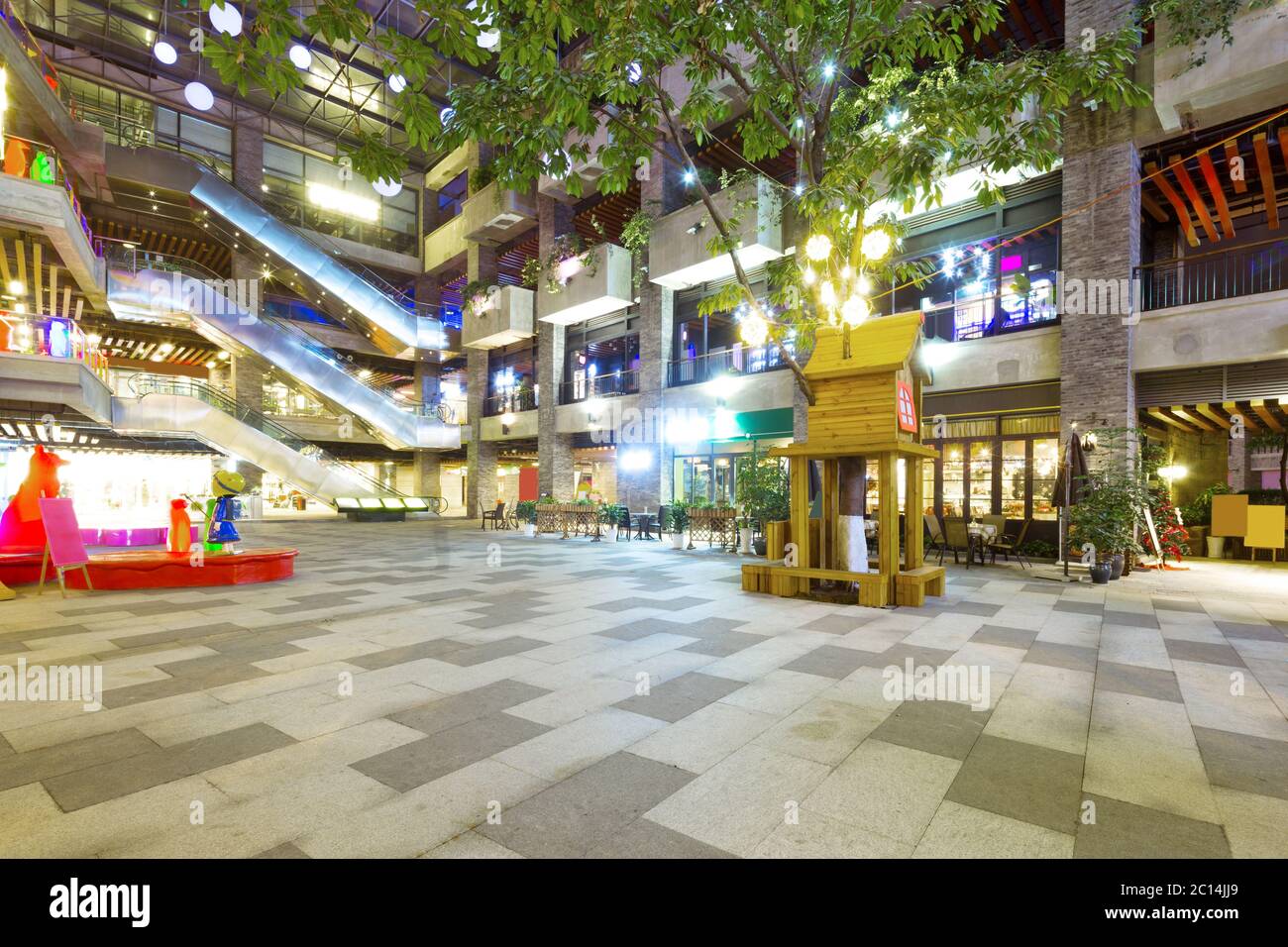 modern business buildings and empty city street Stock Photo - Alamy