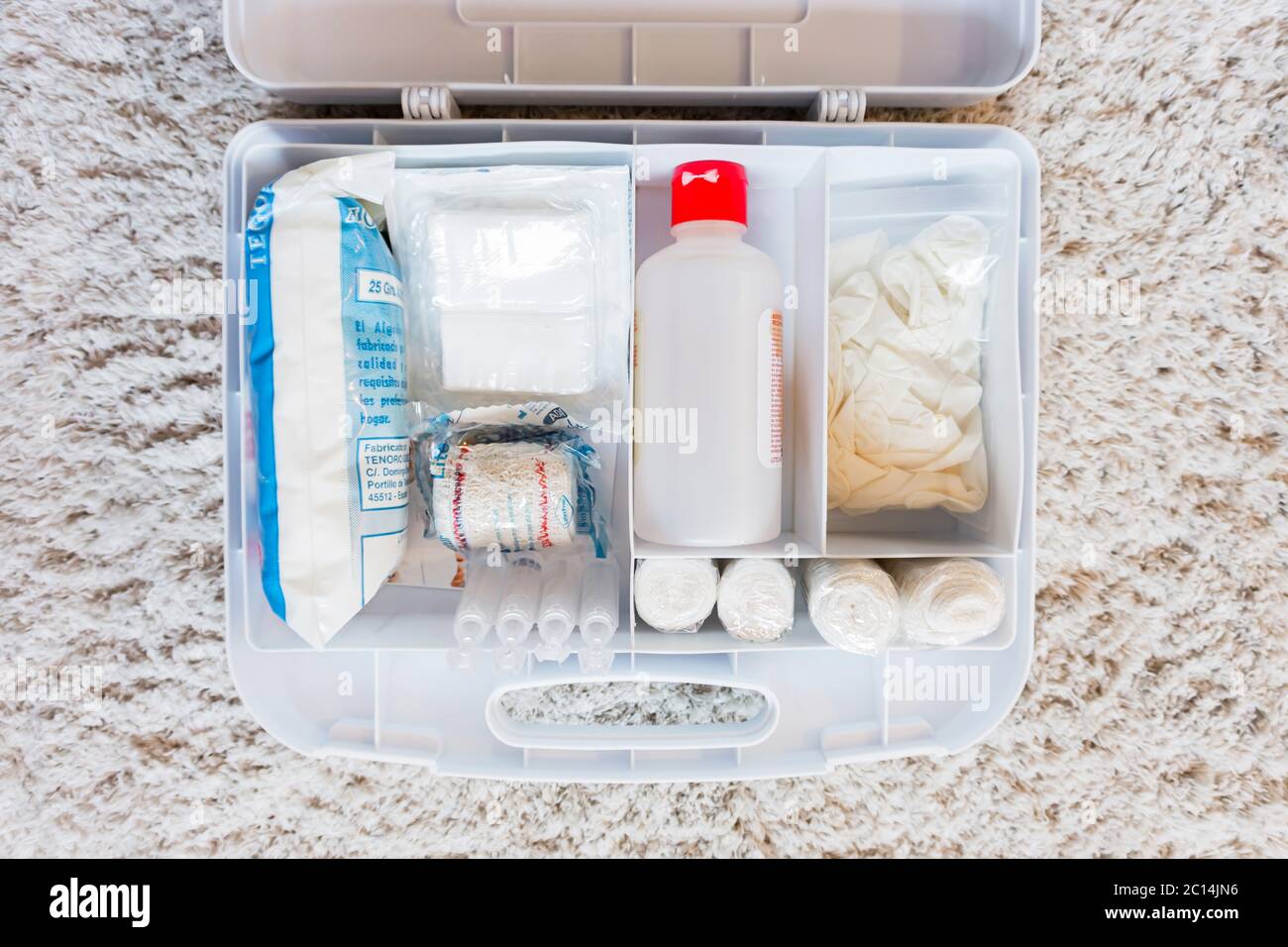 first aid kit with medications and pharmaceuticals Stock Photo - Alamy
